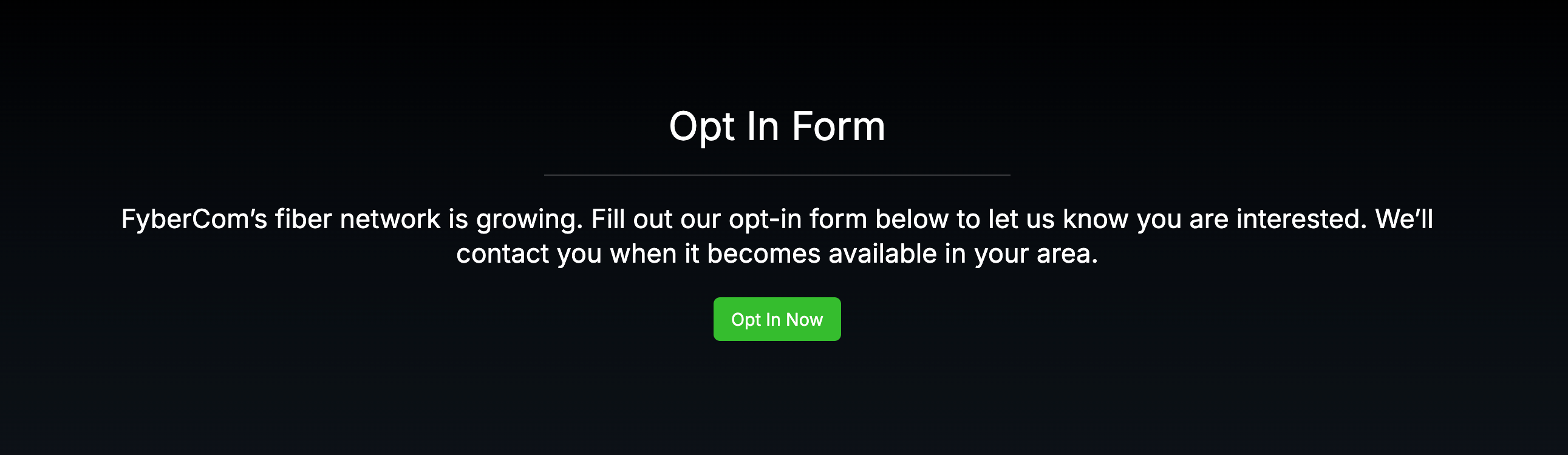 Opt In for High-Speed Fiber Updates | Fybercom